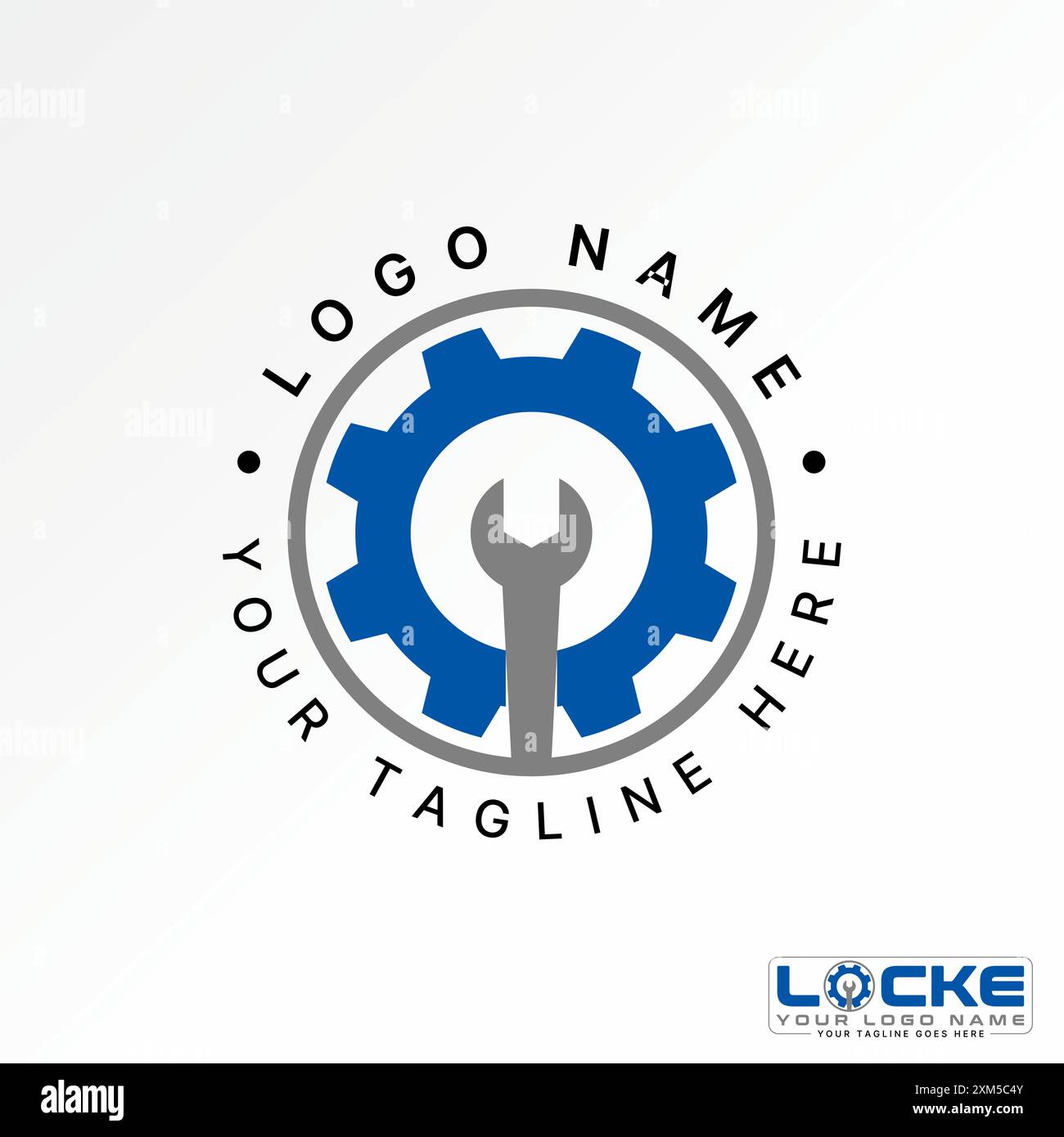 Logo design graphic concept abstract creative premium vector stock emblem auto wrench and gear ...