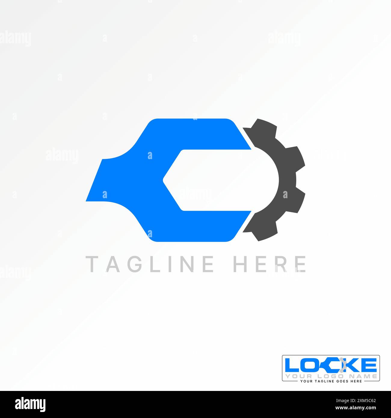 Logo design graphic concept abstract creative premium vector stock initial C font wrench and ...