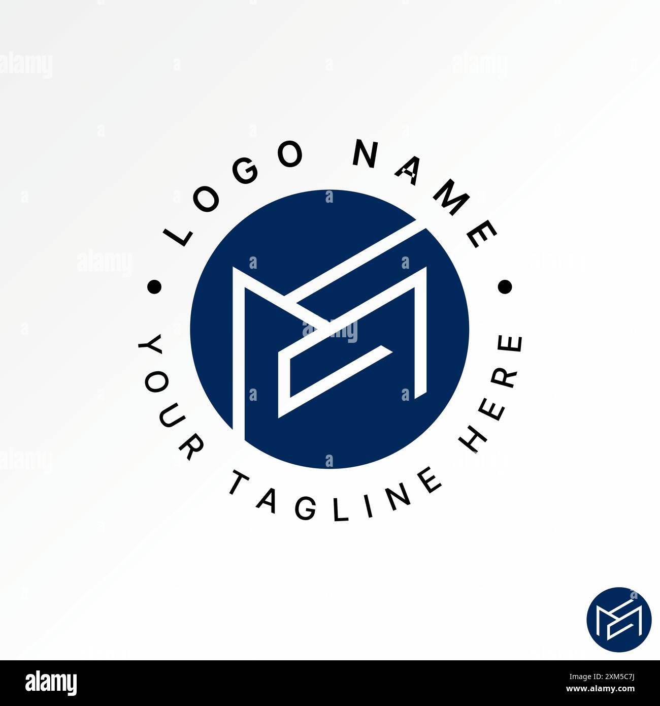 Logo design graphic concept abstract creative premium vector stock initial ME or EM font unique ...