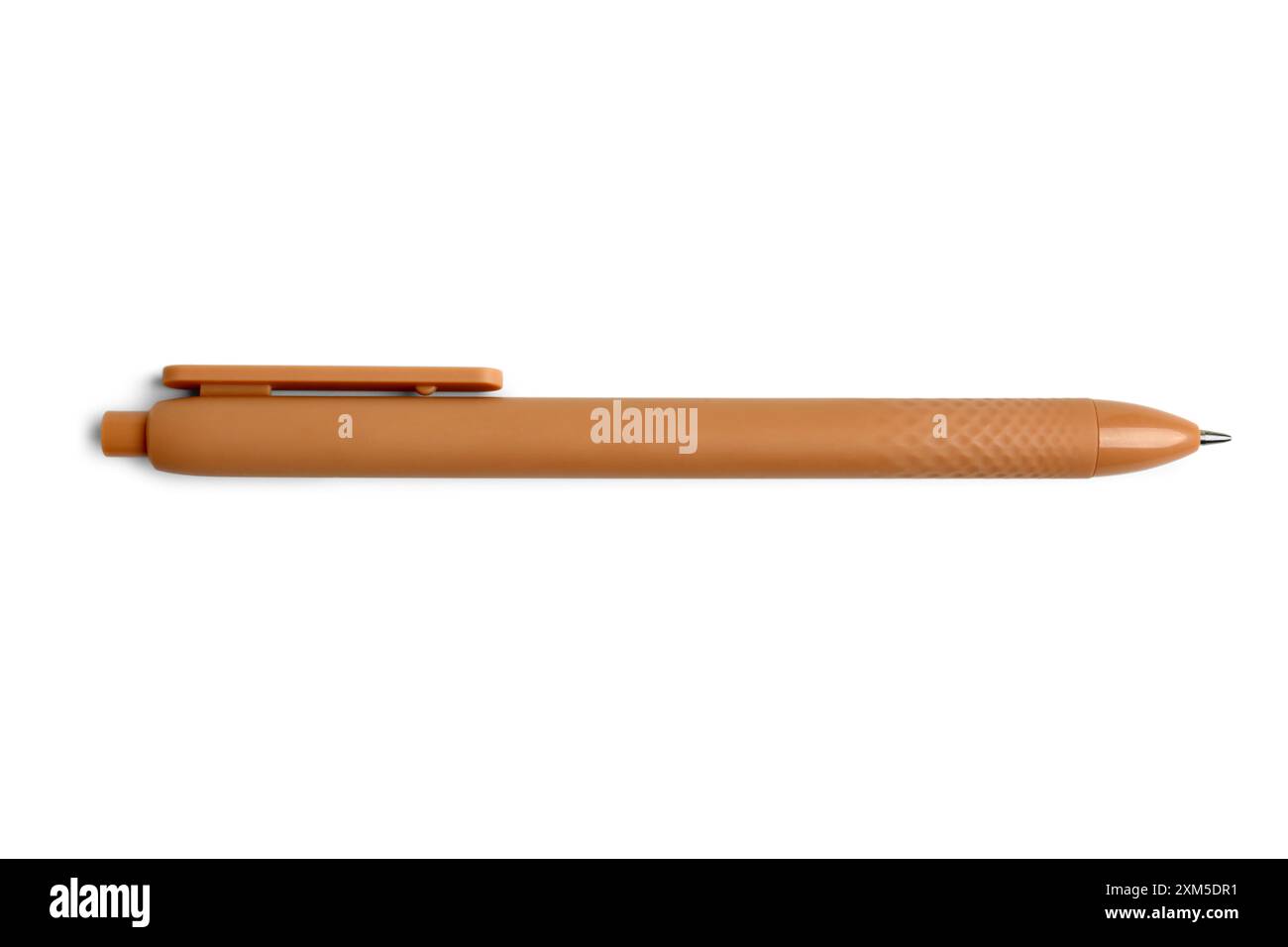 Brown ballpoint pen on white background Stock Photo - Alamy