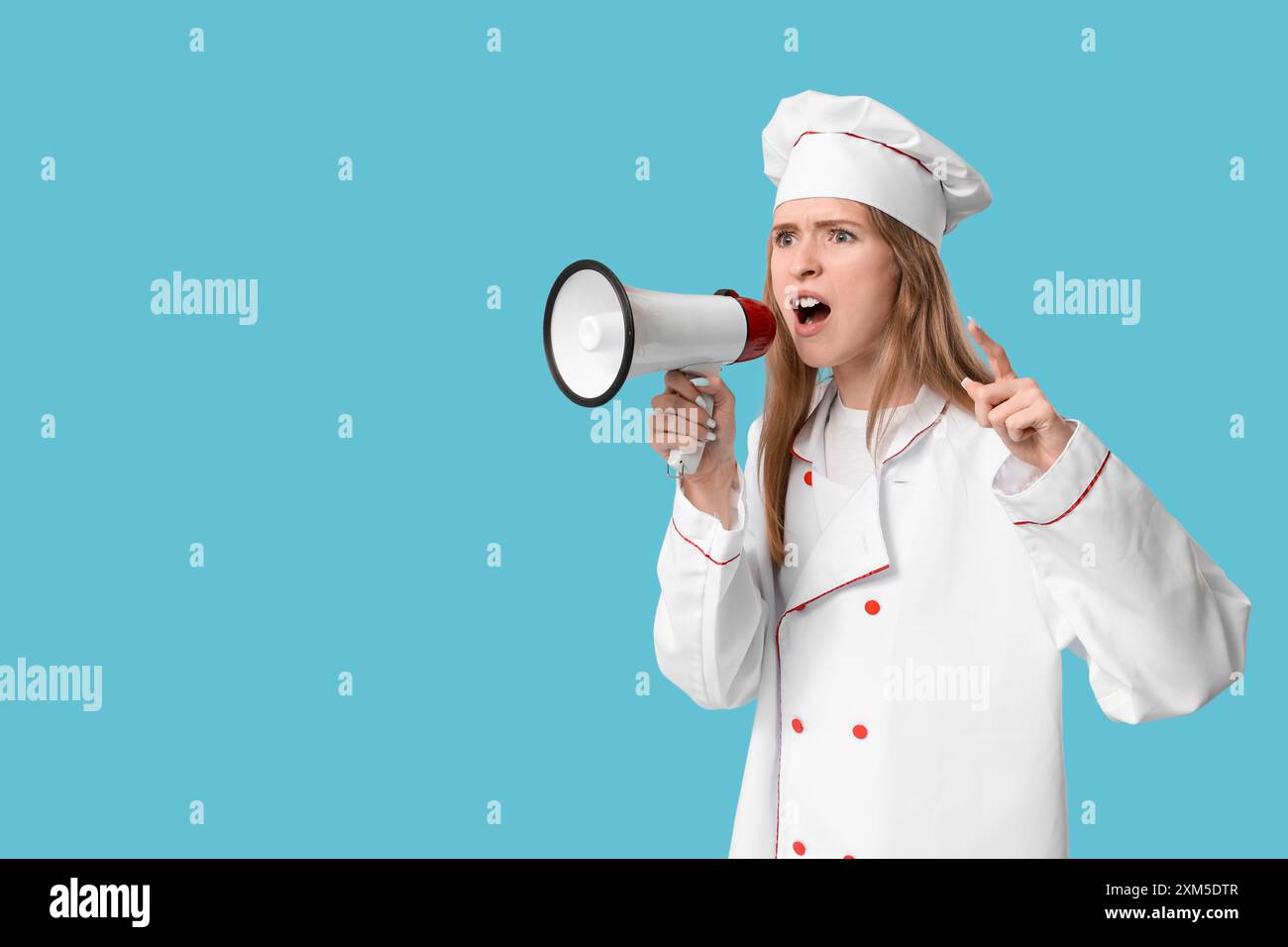 Female with megaphone protesting hi-res stock photography and images ...