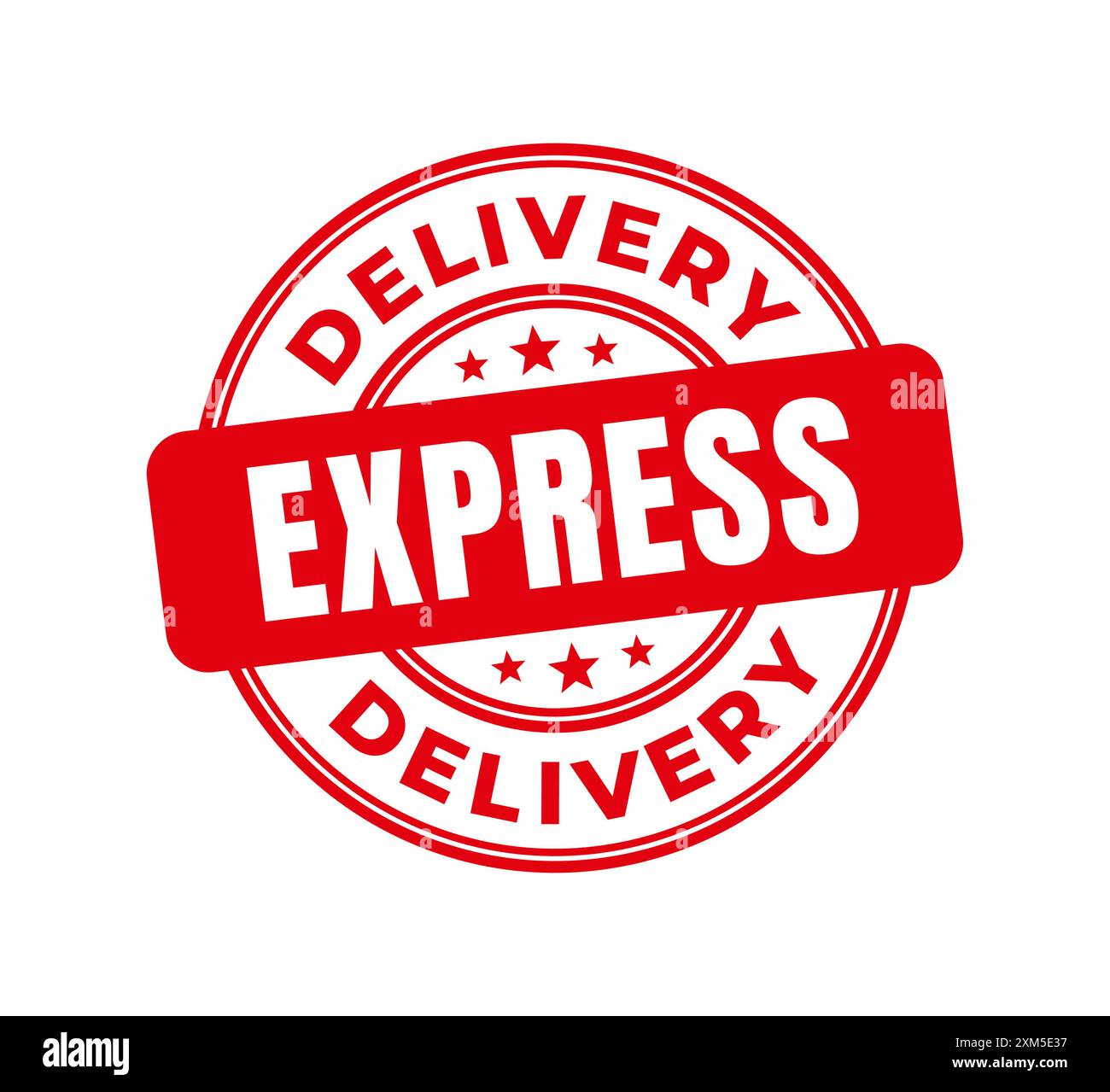 Express delivery retro vintage circular red stamp frame isolated on ...