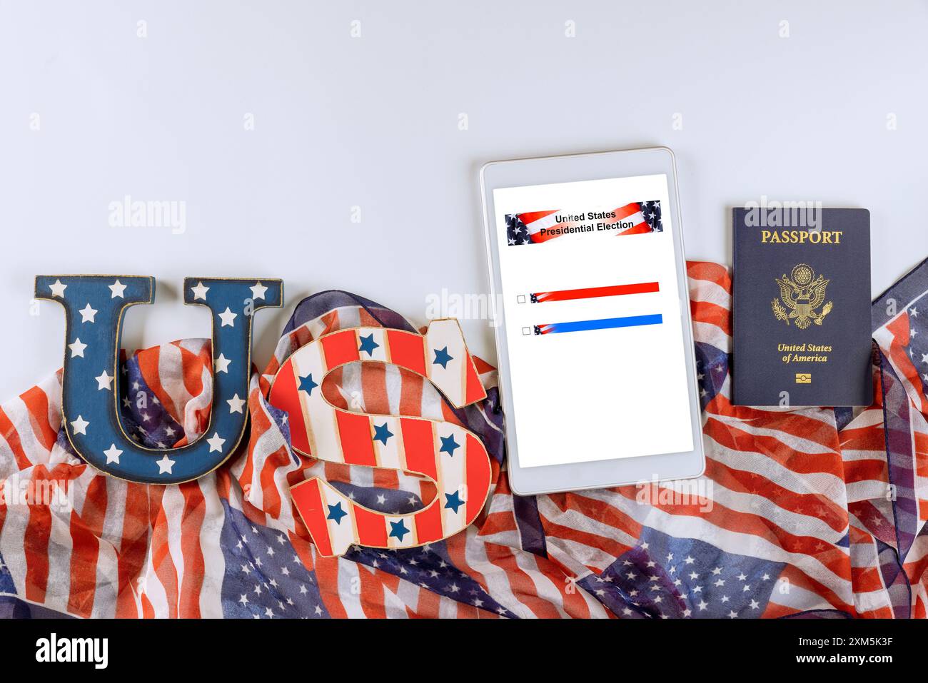 An ballot US voter is ready for submission for presidential election of ...