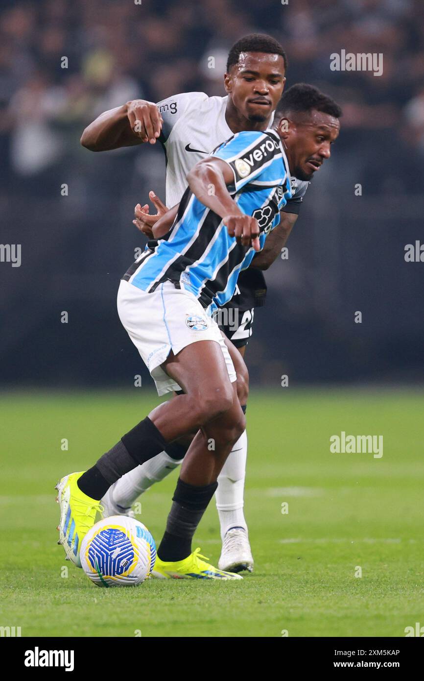 Sao Paulo, Brazil. 25th July, 2024. Caca of Corinthians battles for ...