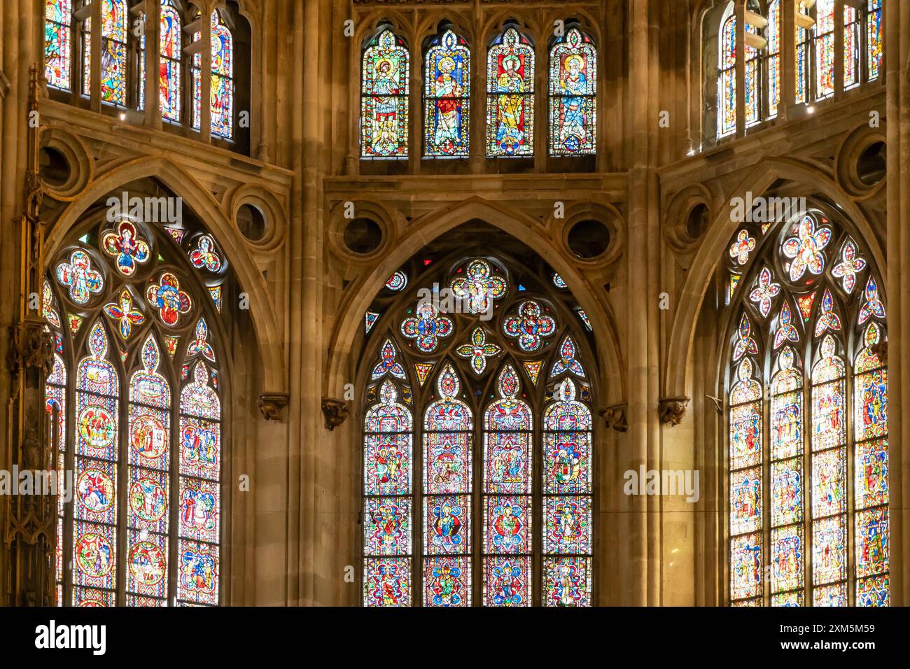 Germany - November 06, 2023 : Stained glass windows in a German ...