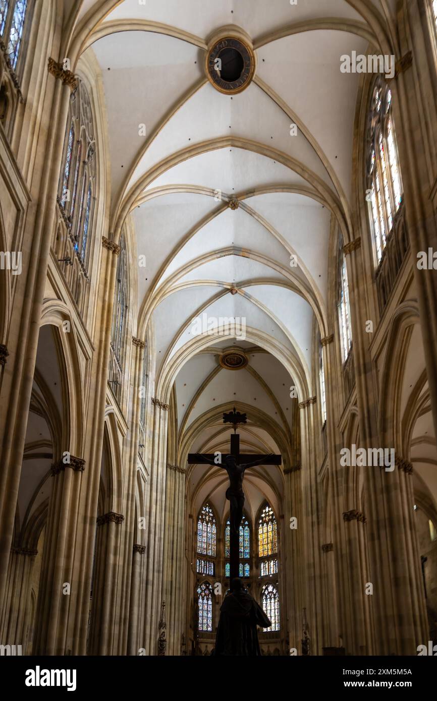 Germany - November 06, 2023 : An intricate vaulted ceiling with stained ...