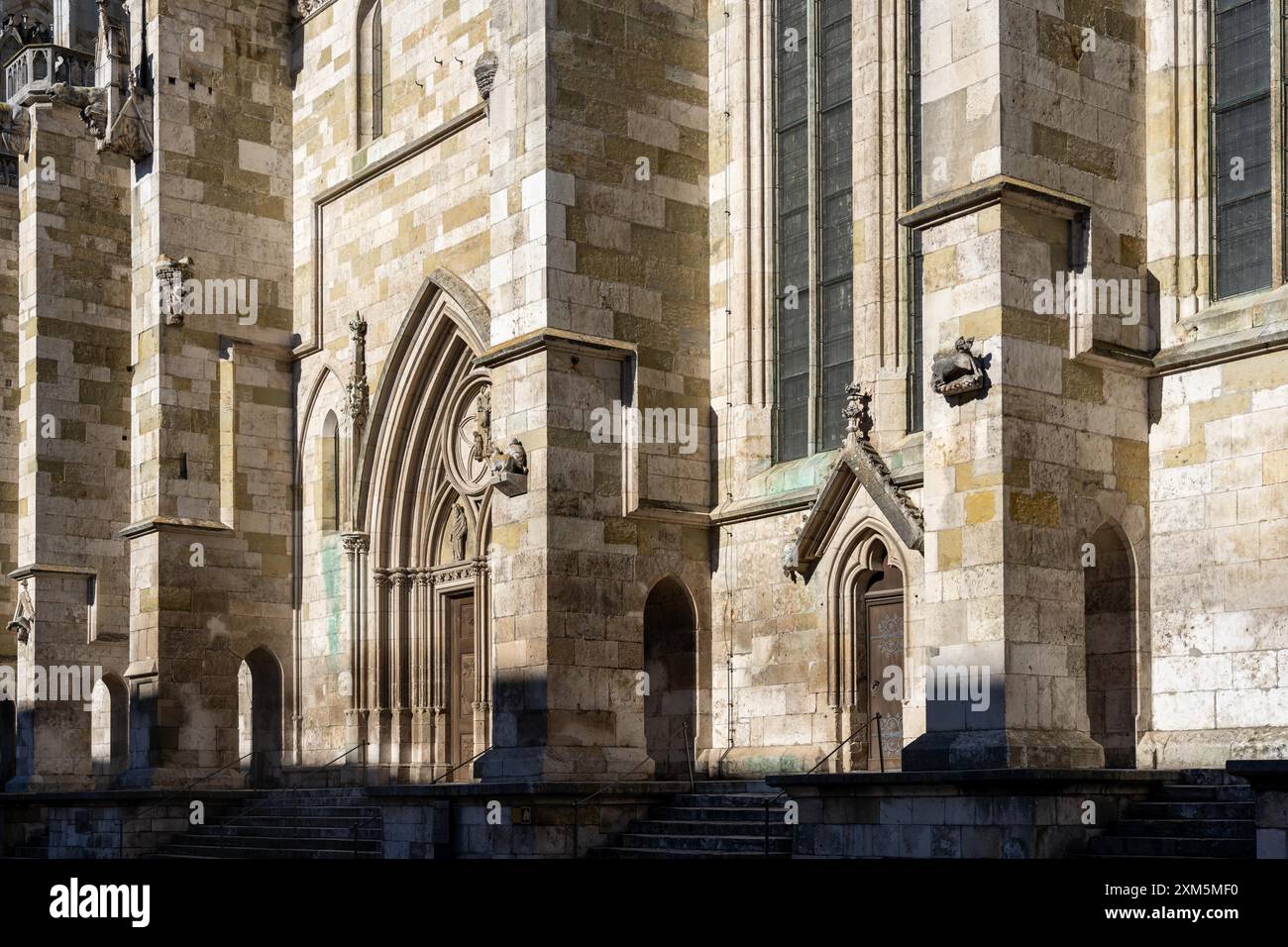 Regensburg, Germany - November 06, 2023 : Stone facade of a building in ...