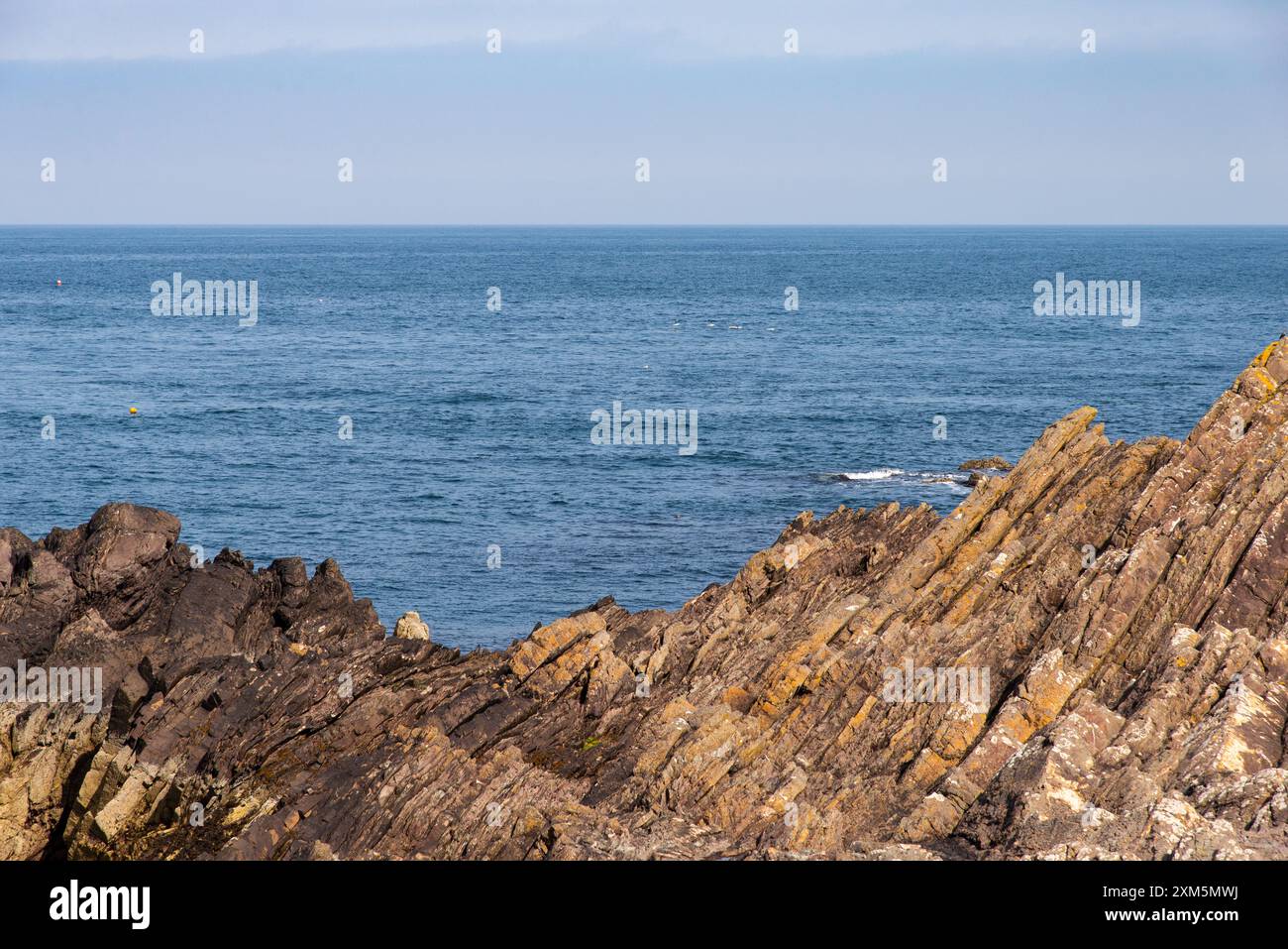 Rock stratification and the North Sea on the east coast of Scotland in ...