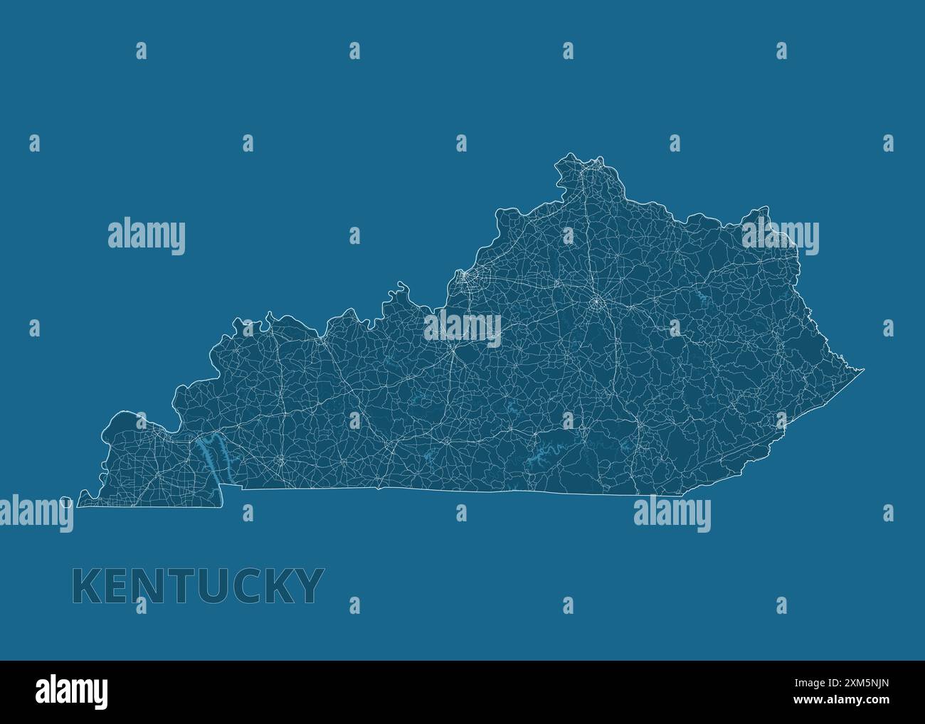 Kentucky highway map hi-res stock photography and images - Alamy