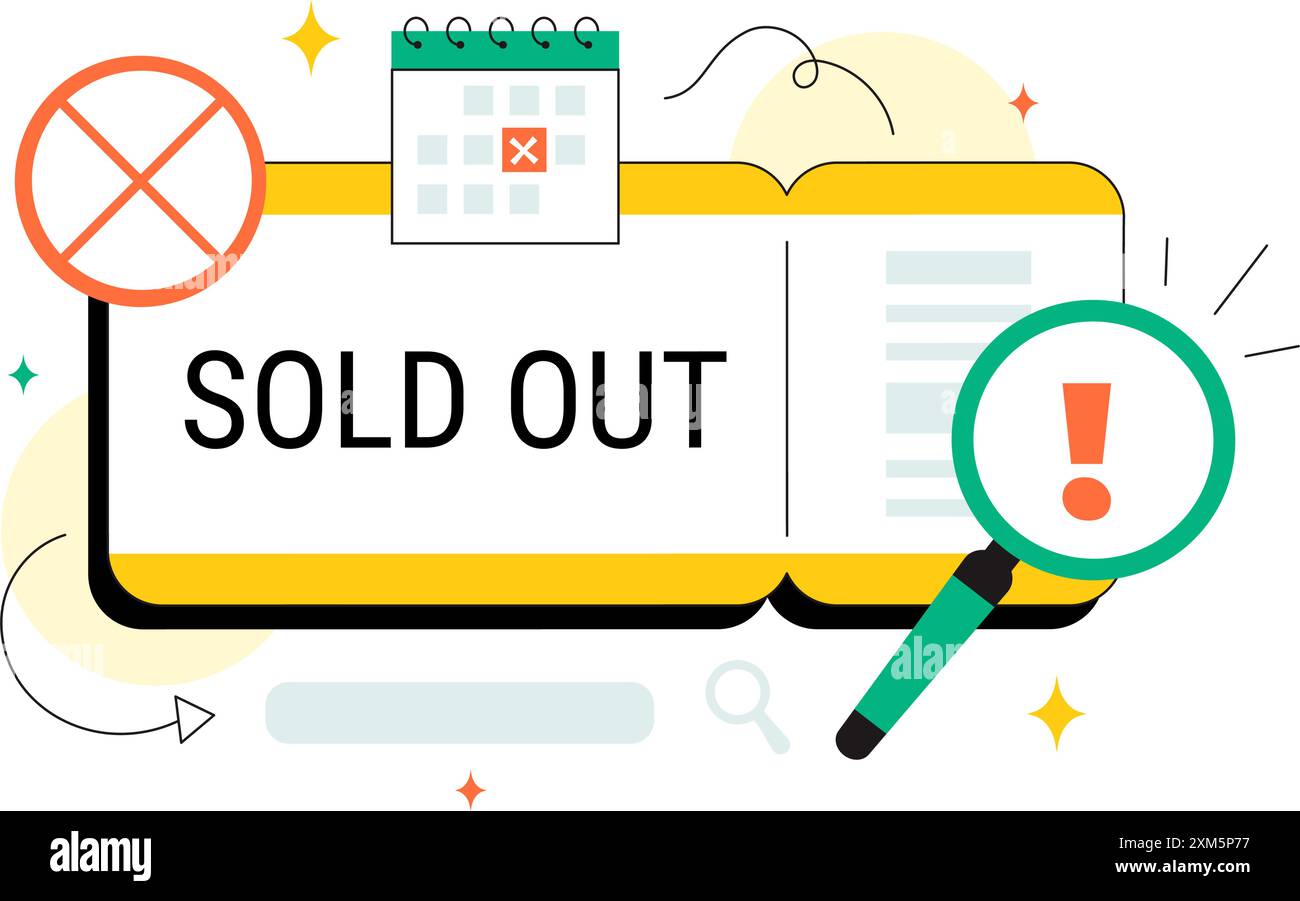 Sold Out Vector Illustration with Shopping Message or Special Offer ...