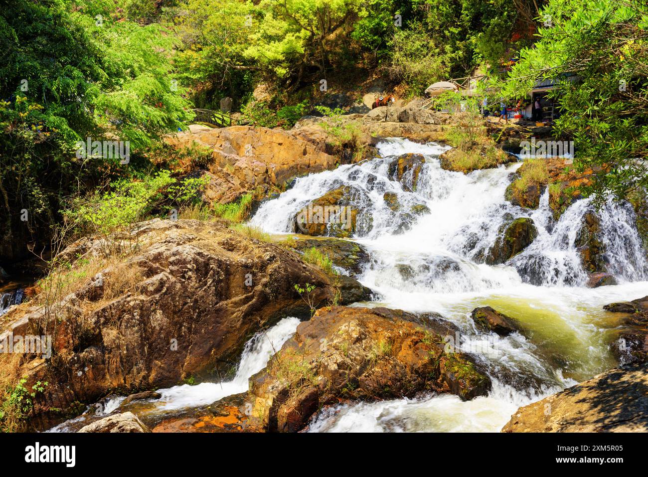 Beautiful cascade of the Datanla waterfall in Da Lat city Stock Photo ...