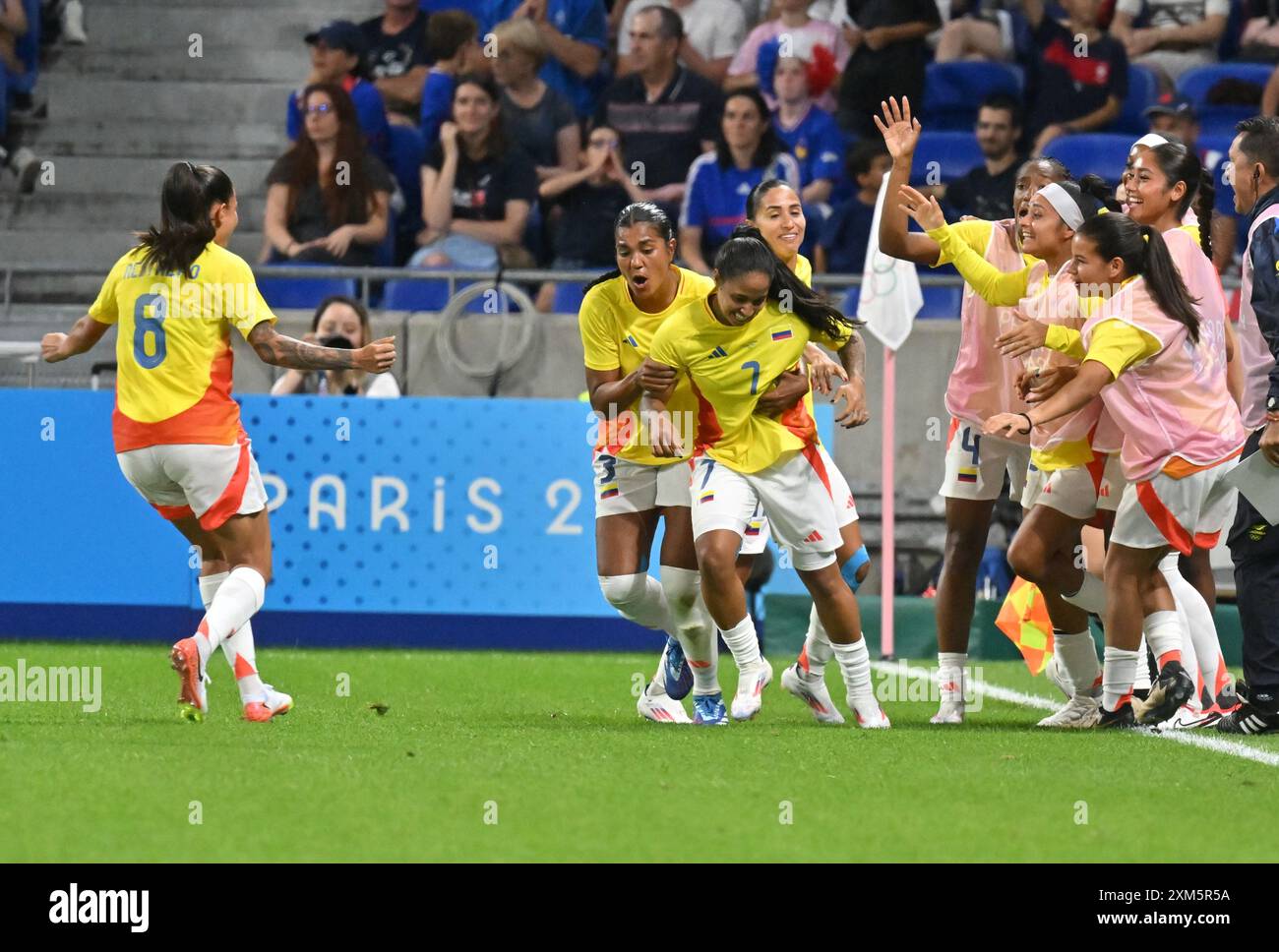 Manuela Pavi (Colombia) celebrates her goal, Football, Women's Group A ...