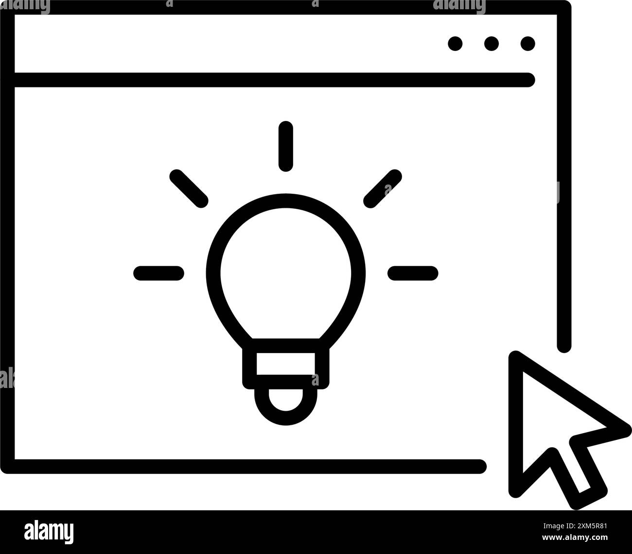 Web Page In Browser Light Bulb And Mouse Click Innovation In Web Design Creative Development