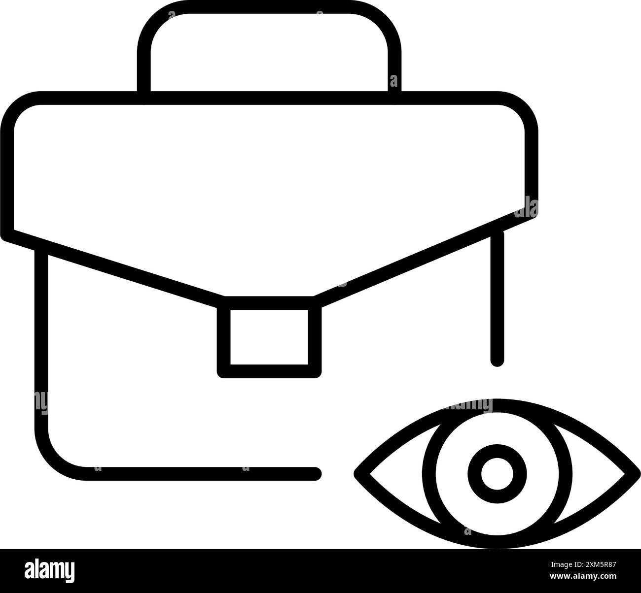 Briefcase and eye symbol. Portfolio assets visibility, financial ...