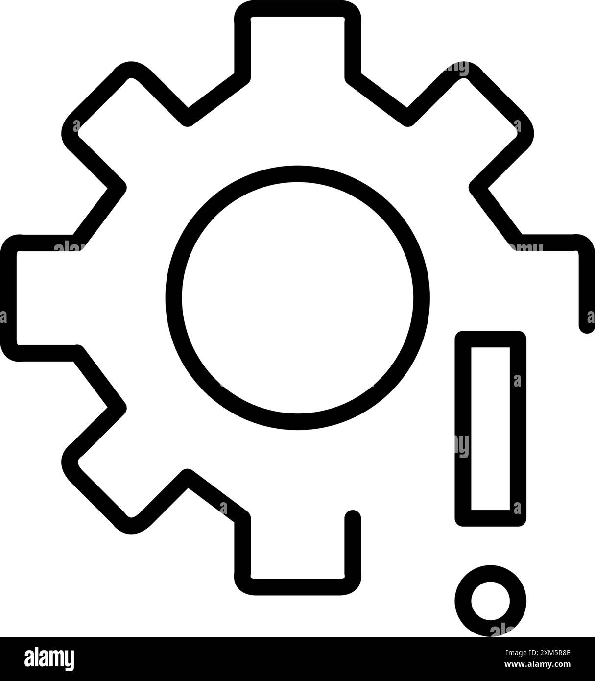 System Notification Configuration Options Cogwheel And Exclamation Mark Pixel Perfect