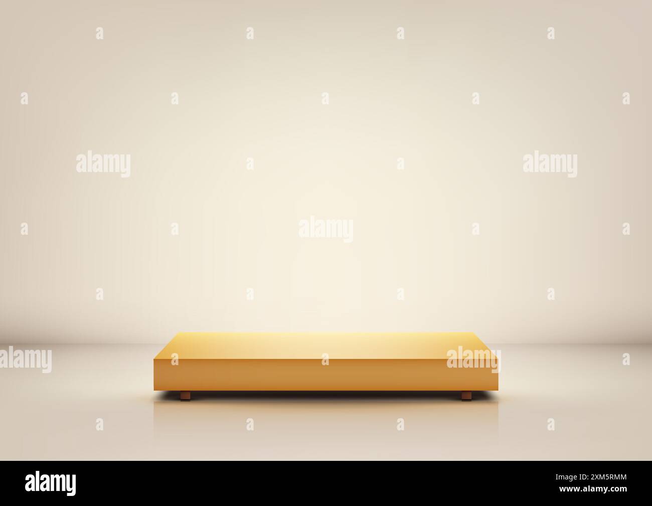 Minimal 3D Yellow Platform on White Background for Product Display and ...