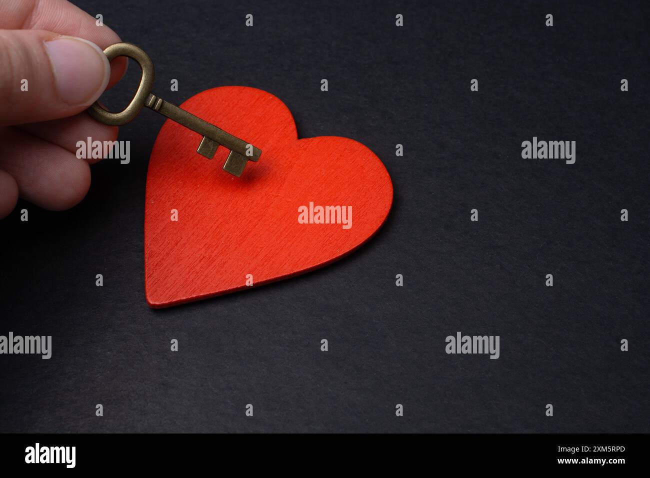 Heart shape icon and a key as love icon and romance concept Stock Photo ...