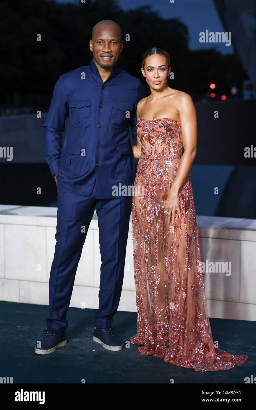 Paris, France. 25th July, 2024. Didier Drogba and Gabrielle Lemaire ...