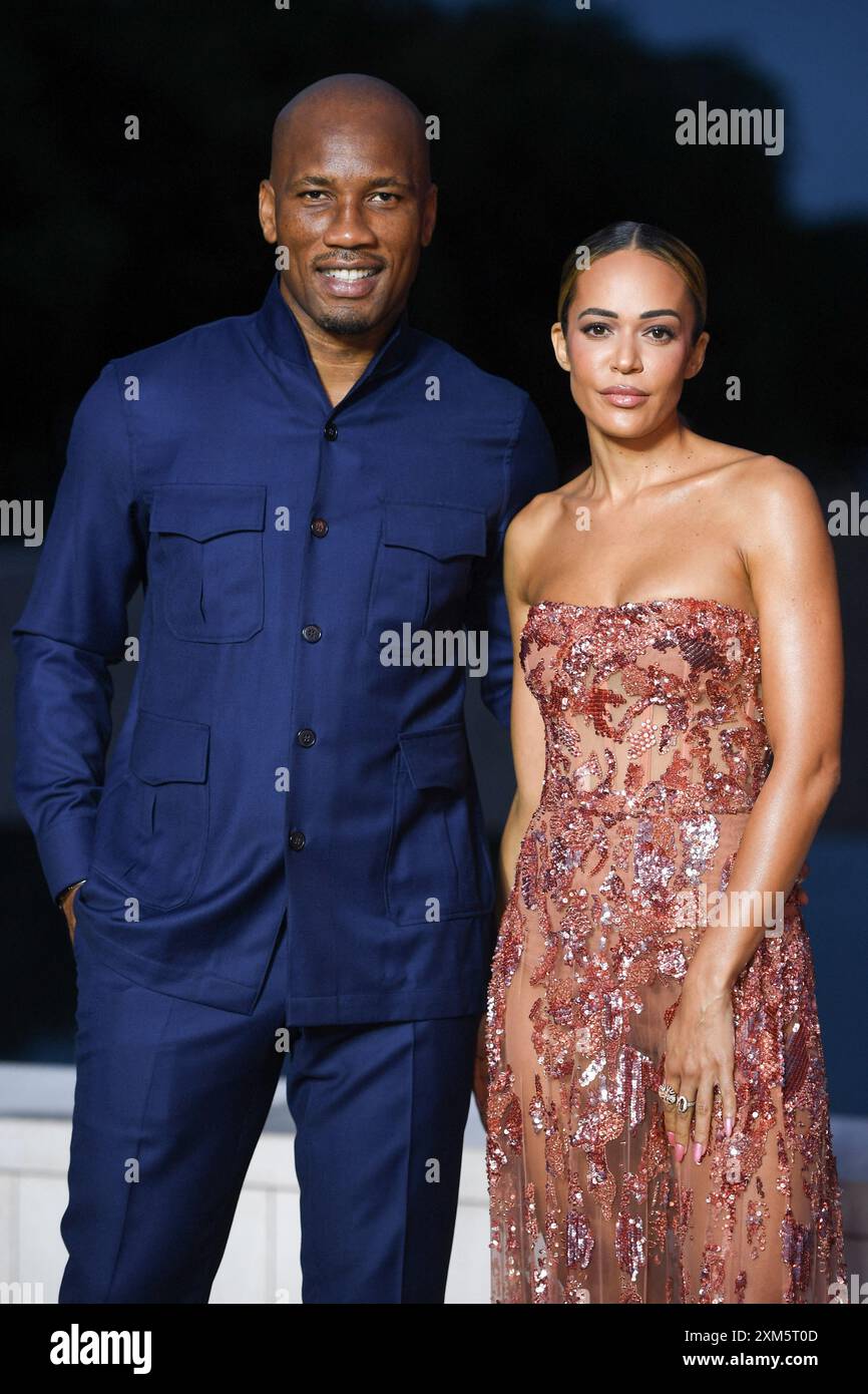 Paris, France. 25th July, 2024. Didier Drogba and Gabrielle Lemaire ...