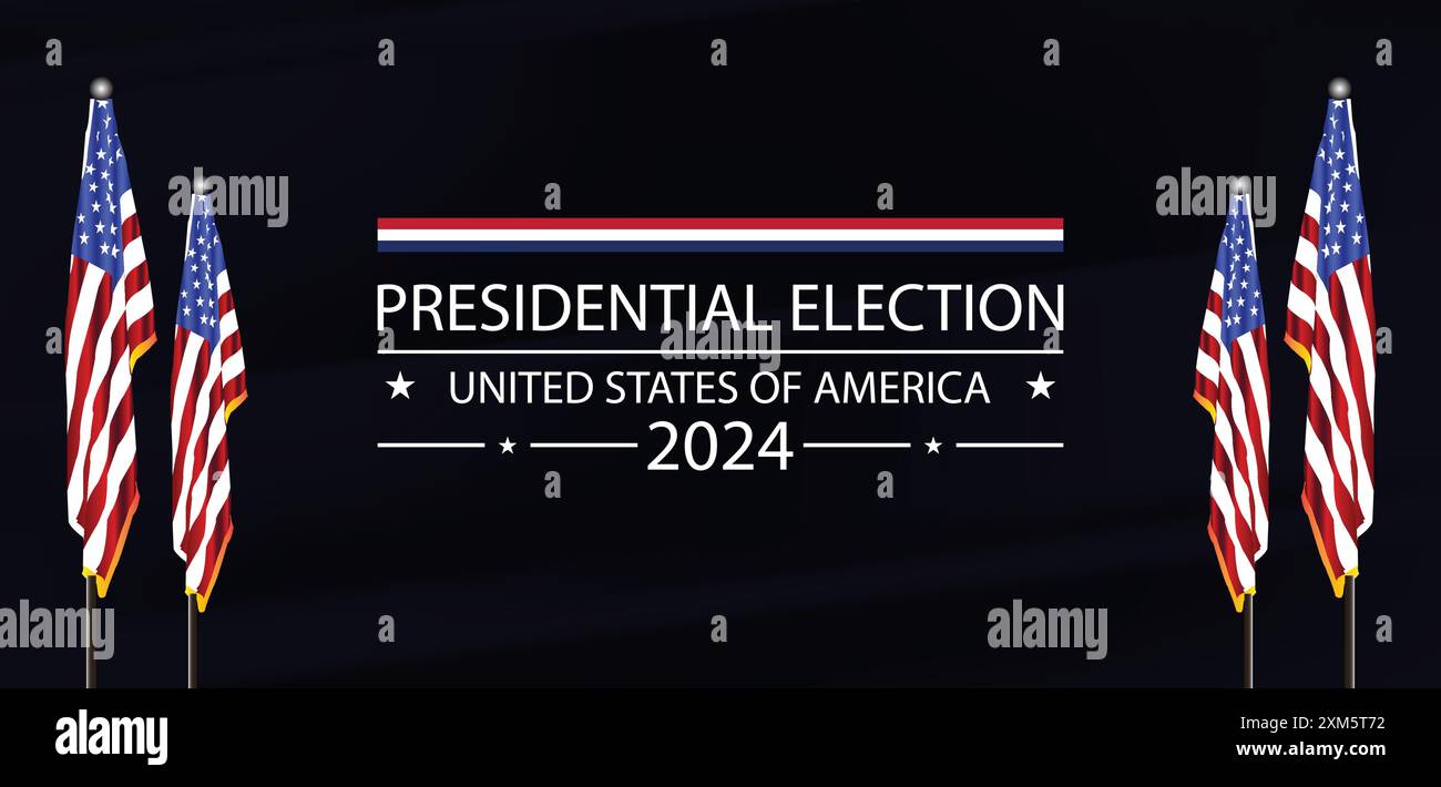 The Race for the White House Presidential Election 2024 Stock Vector ...