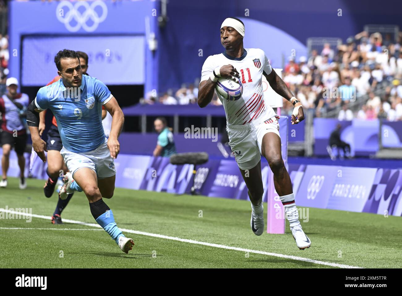 Perry Baker (USA) and Guillermo Lijtenstein (Uruguay), Rugby Sevens ...