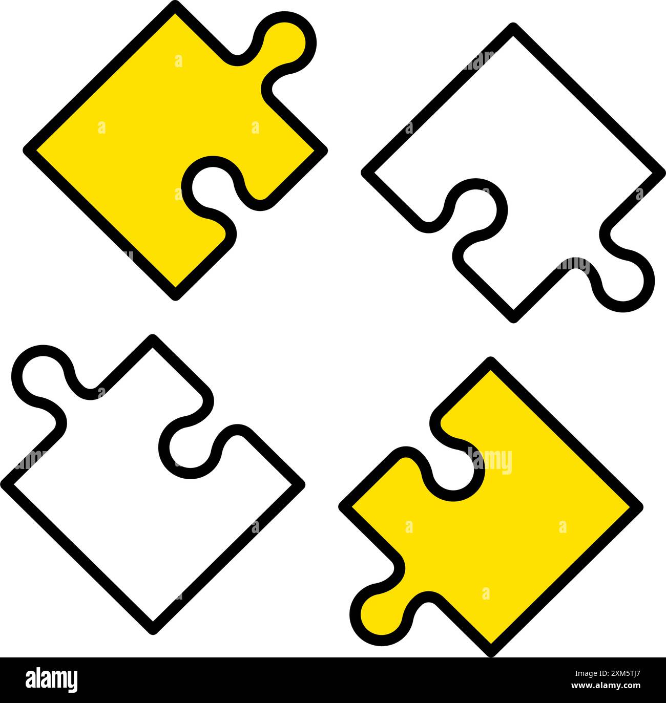Pieces of the puzzle, business icons for targets, goal attainment, and ...