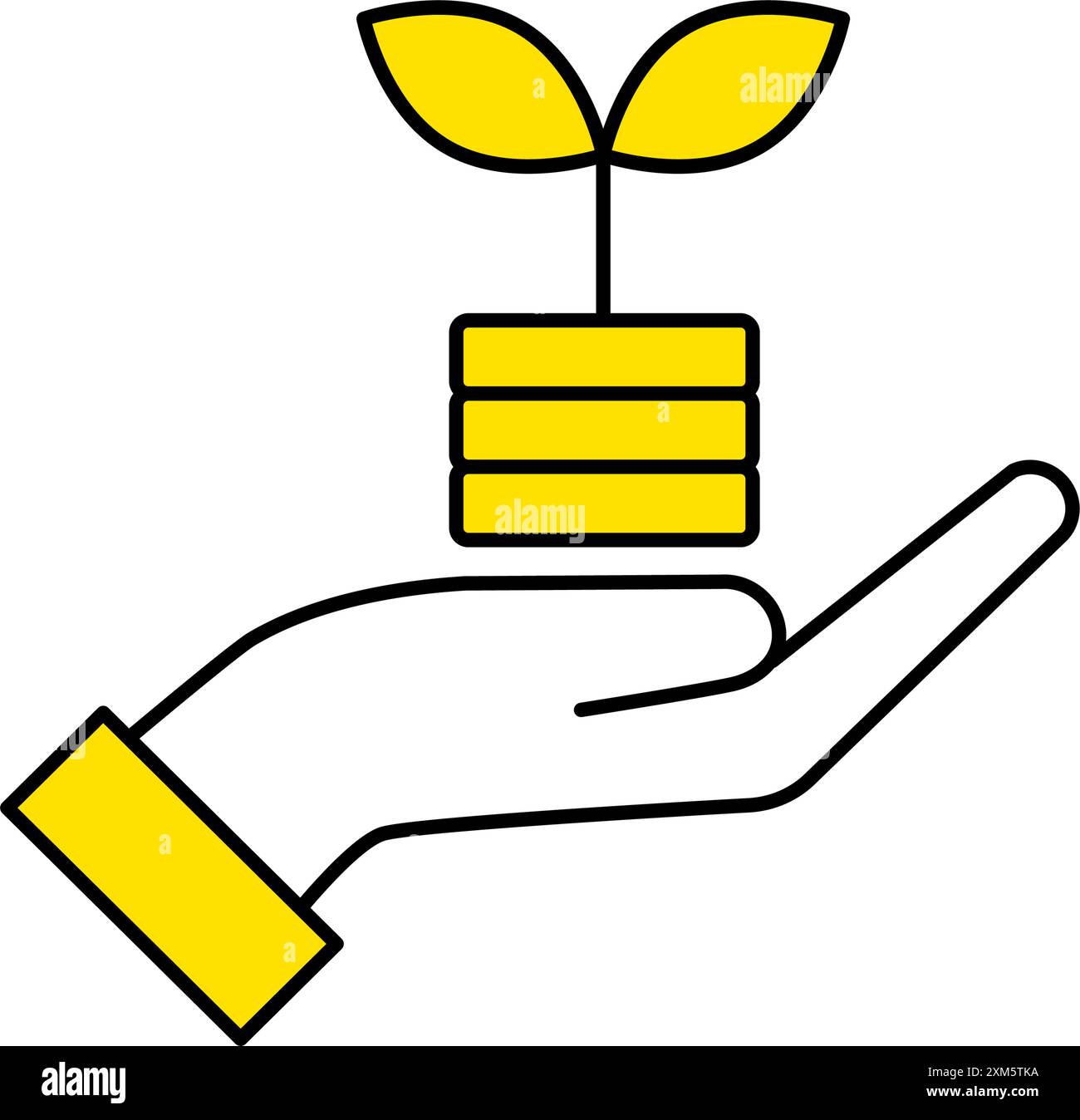 Business icons of hands, targets, goal attainment, and goals of the ...