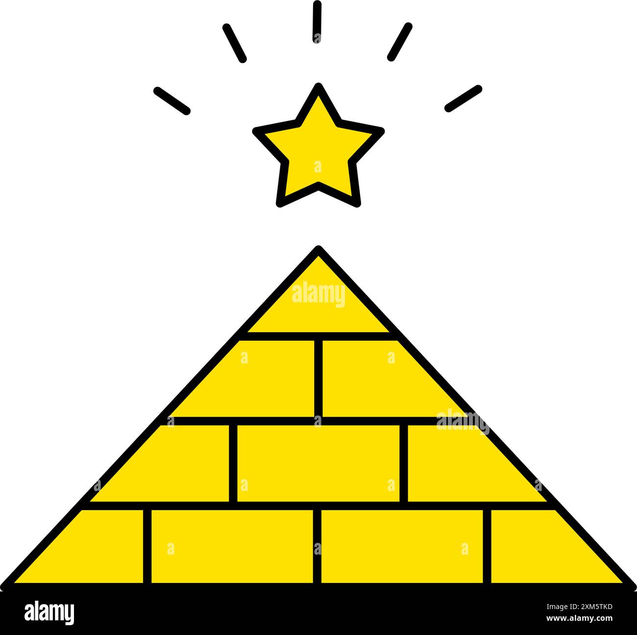 Pyramids and stars, business icons for targets, goal attainment, and ...