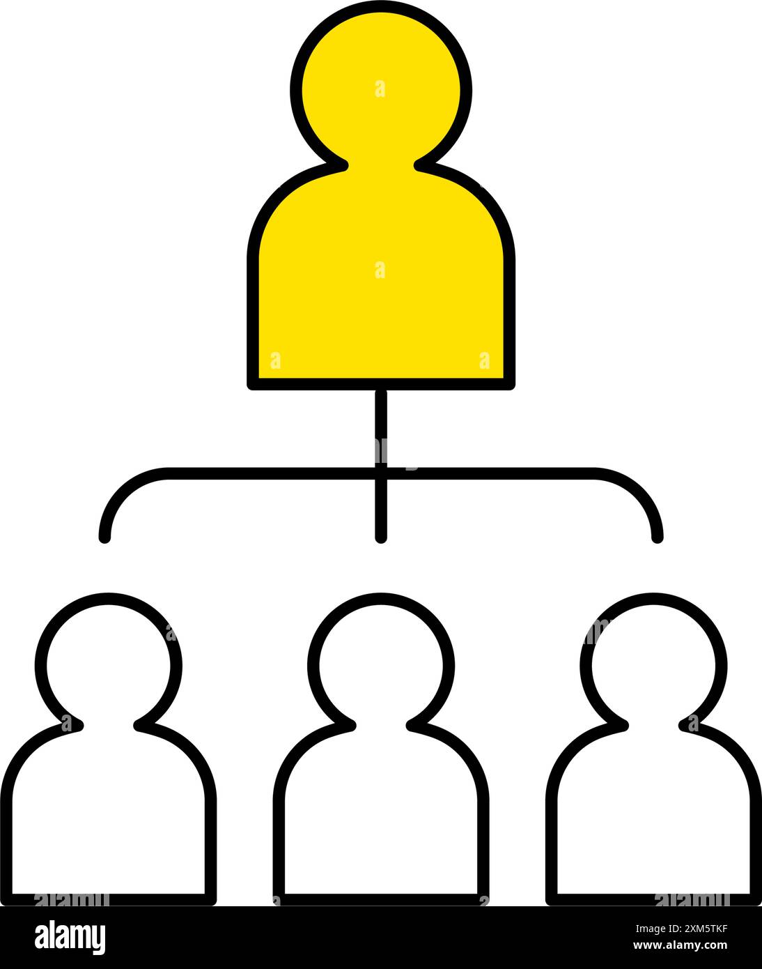 Organizational chart, business icons for targets, goal attainment, and ...