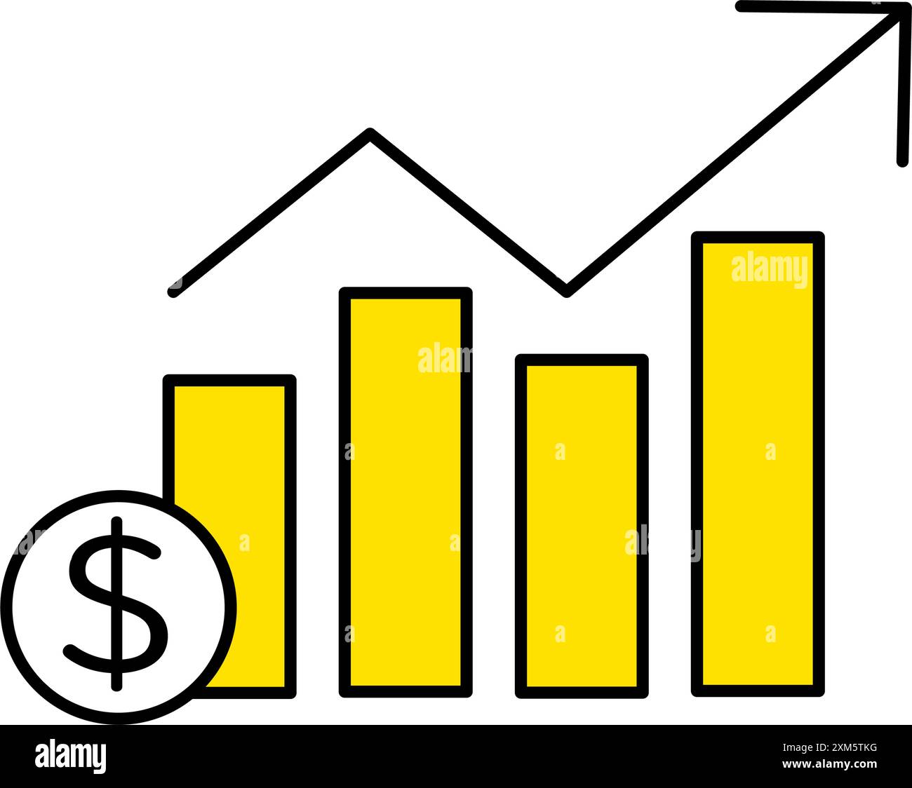 Growth graphs, business icons for targets, goal attainment, and goals ...