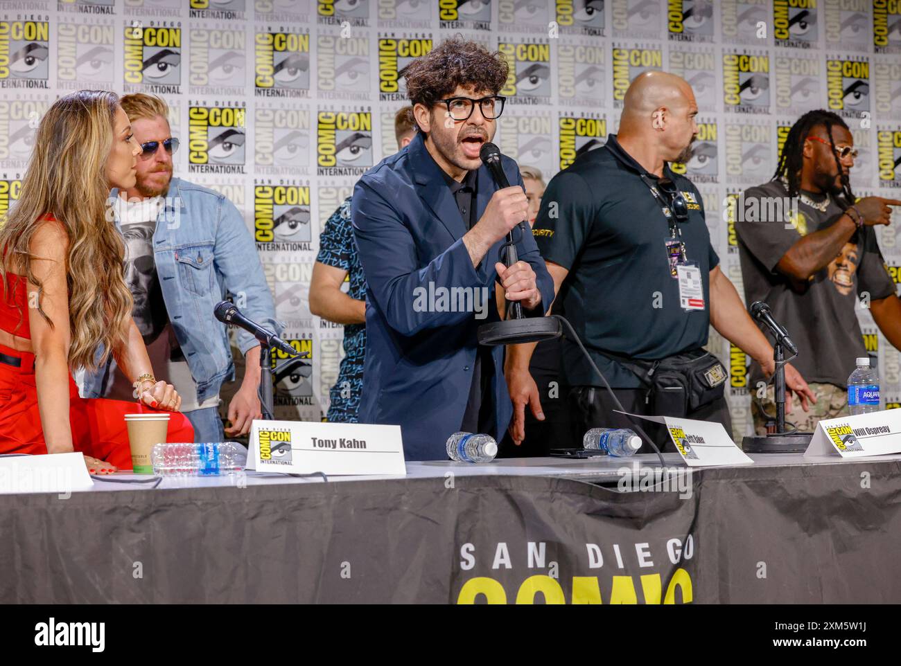 Tony Kahn announces a fight between Dr. Britt Baker and Mercedes Moné at a panel for "AEW's Rise ...