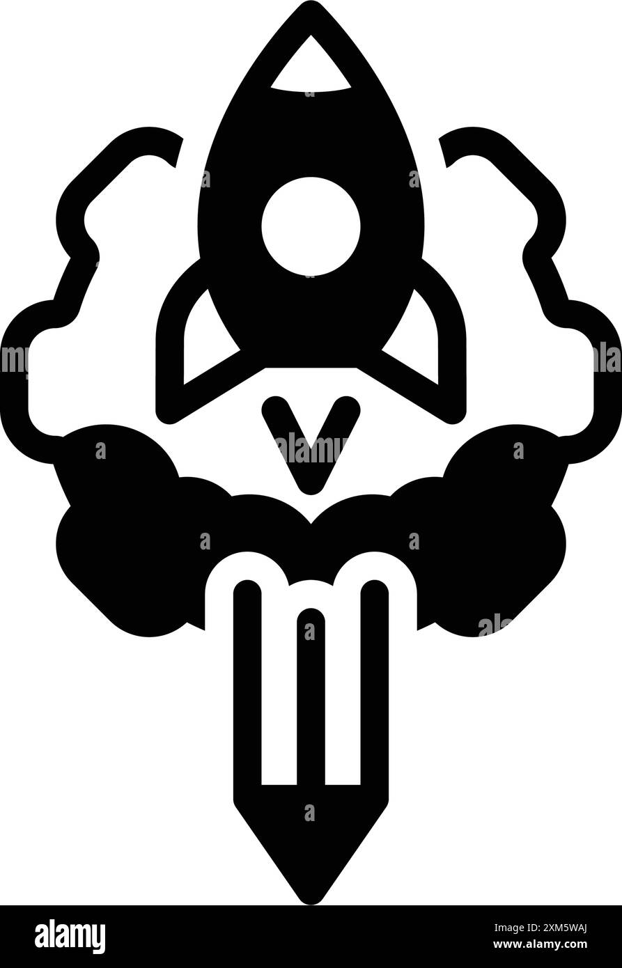 Rocket start up silhouette Black and White Stock Photos & Images - Alamy