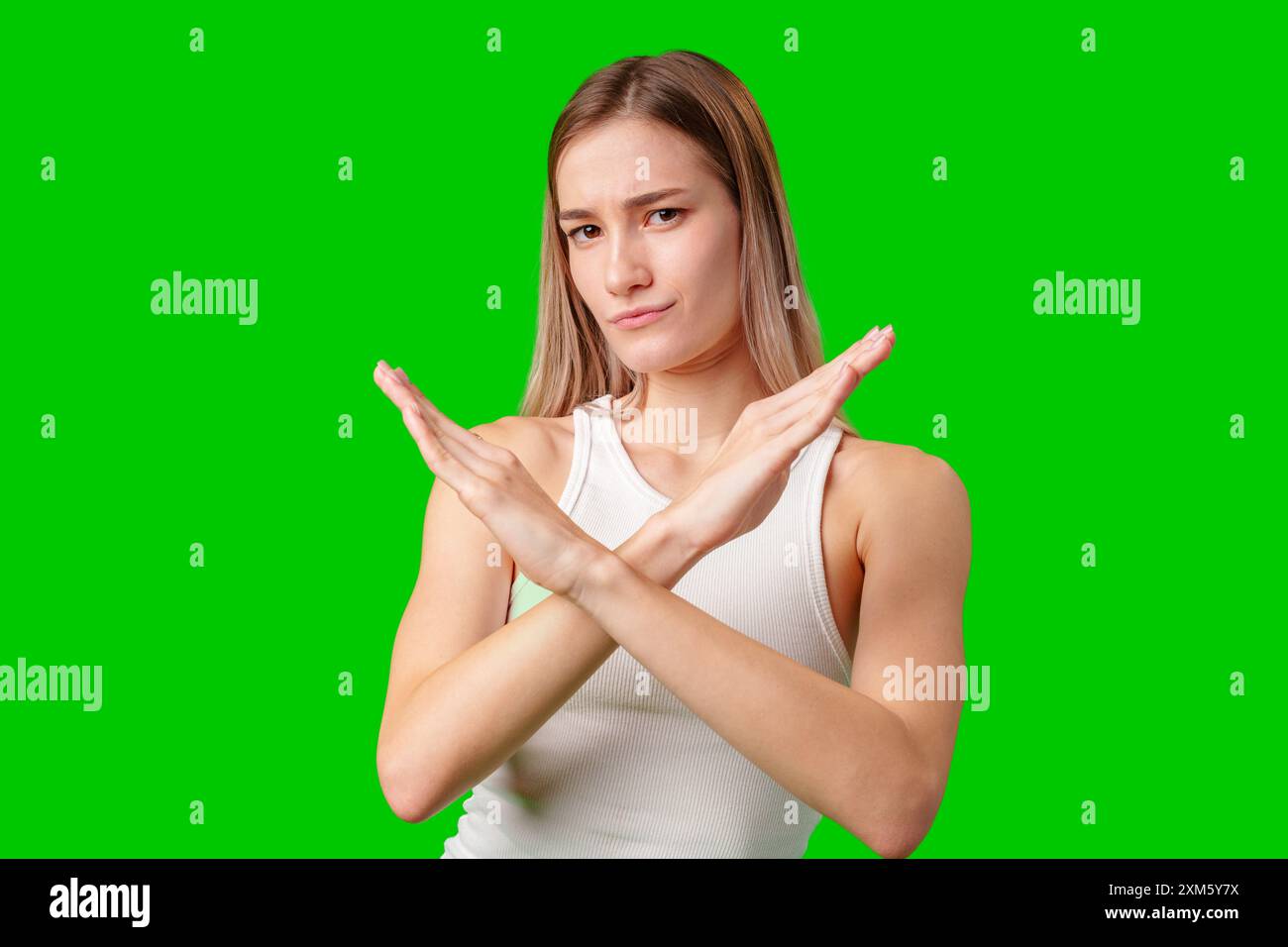 Stop hand sign green screen hi-res stock photography and images - Alamy
