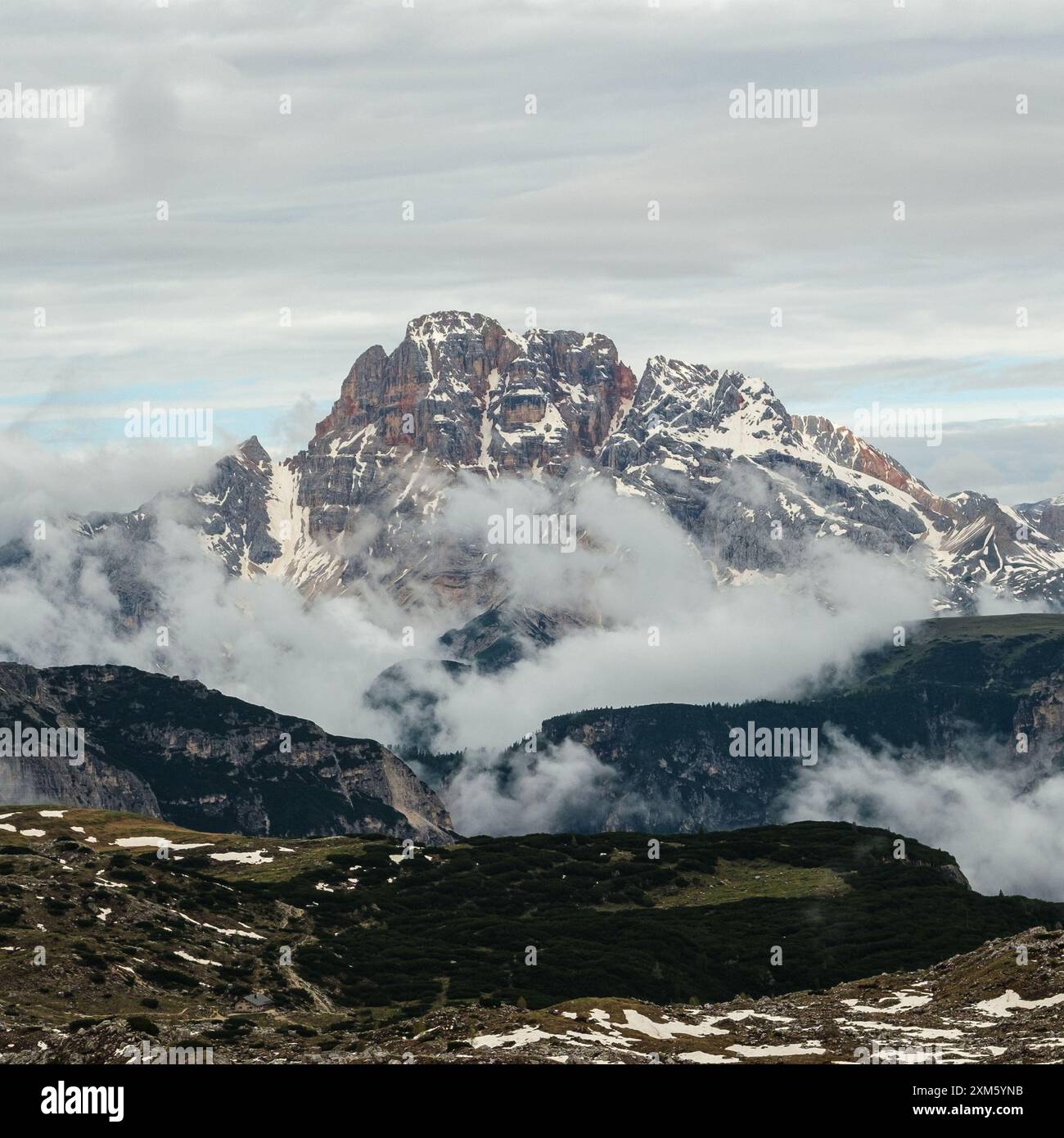 June’s snowy landscape on Tre Cime Circuit: Dolomites shrouded in ...