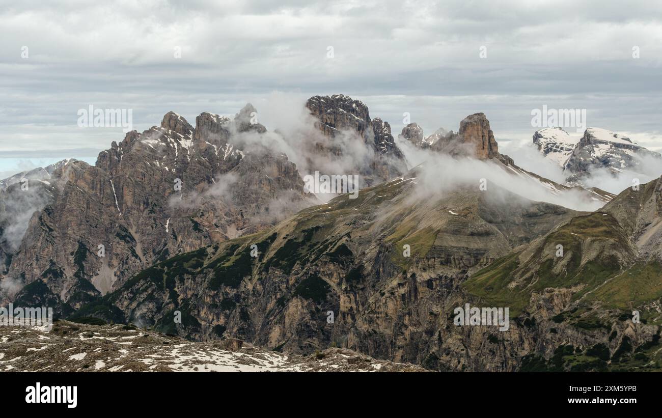 Tre Cime Circuit: Snow and mist blend to create a magical scene with ...