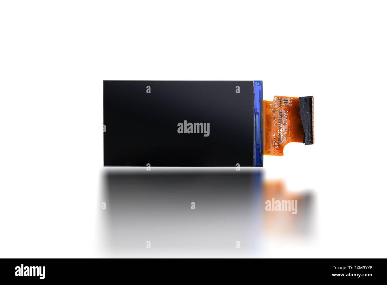 LCD screen isolated on white background with electronics circuit for ...