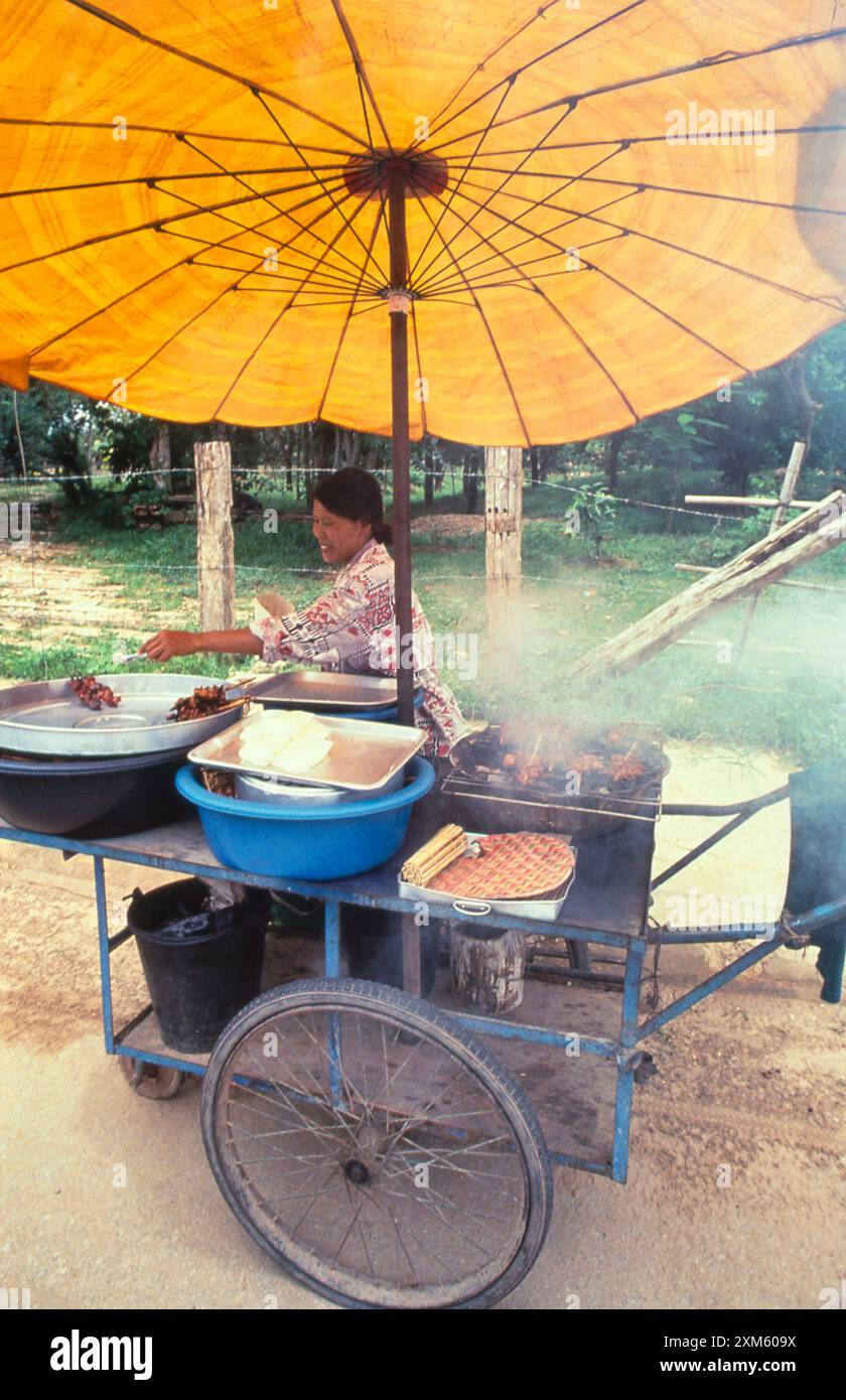 Food cart and seller in Lumpini Park, Bangkok, Thailand Stock Photo - Alamy