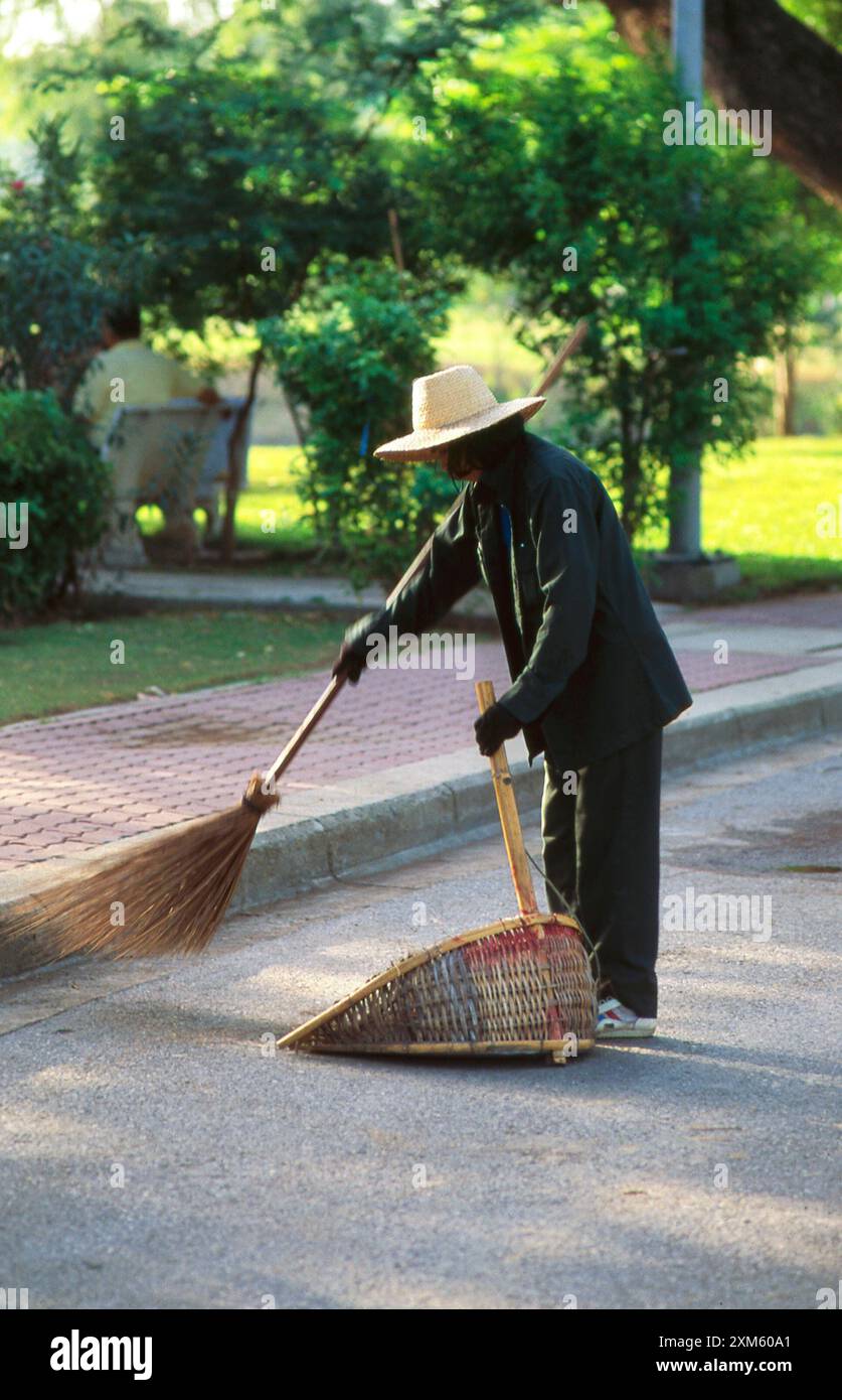 Blue collar worker sweeping hi-res stock photography and images - Alamy