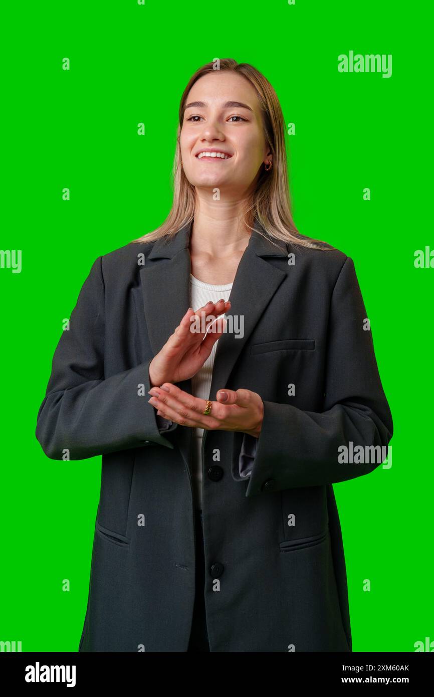 Clapping hands on green chroma hi-res stock photography and images - Alamy