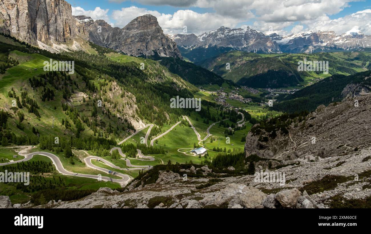 Enjoy the scenic drive along the serpentine road in Gardena Pass, where ...