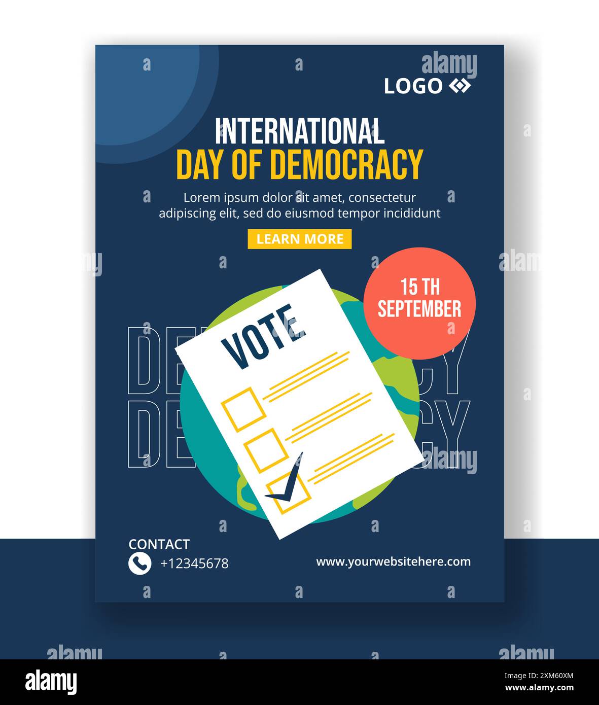 Democracy Day Vertical Poster Flat Cartoon Hand Drawn Templates ...