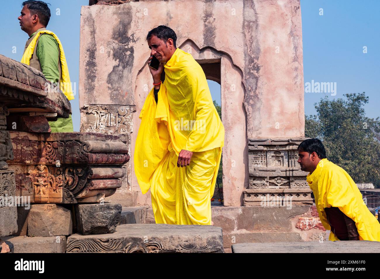 Indian holy men pray hi-res stock photography and images - Alamy