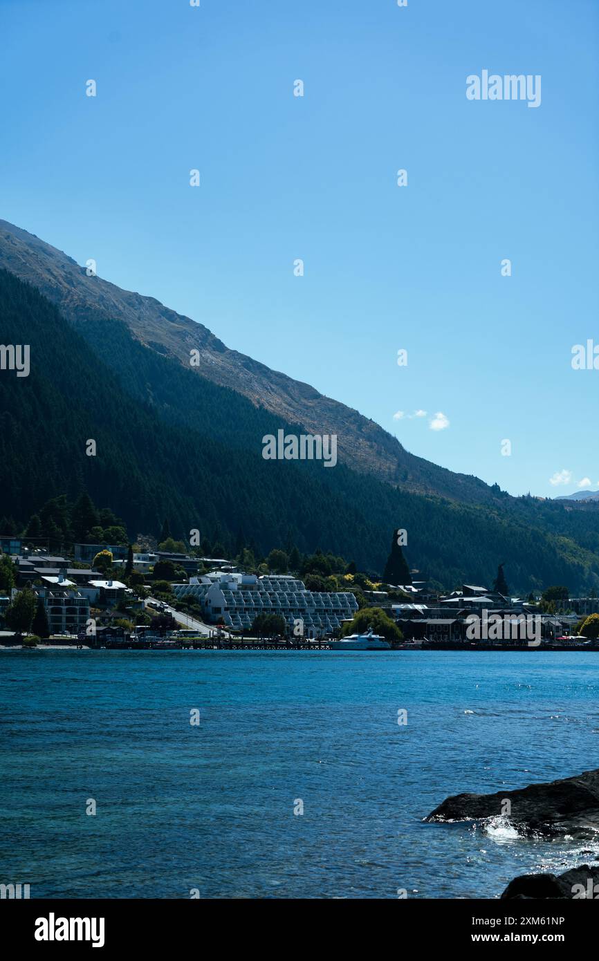 Serene Views of Queenstown's Lakeside Stock Photo - Alamy