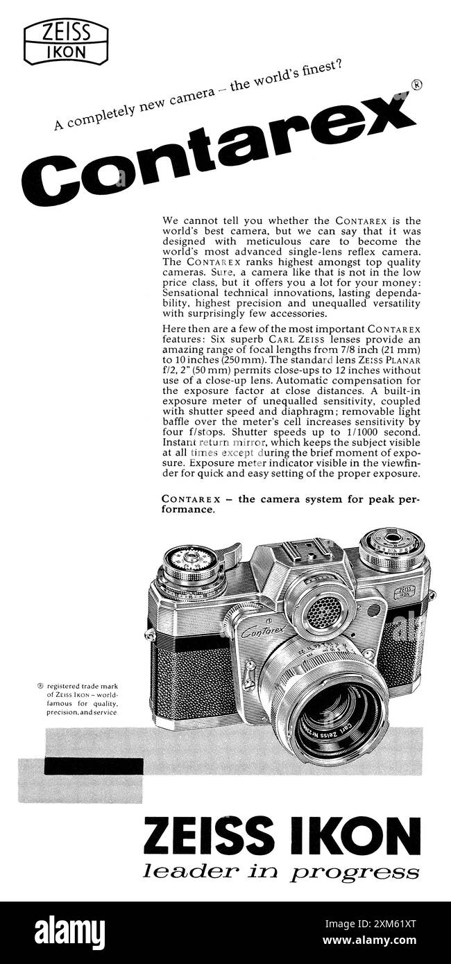 Zeiss ikon contarex hi-res stock photography and images - Alamy