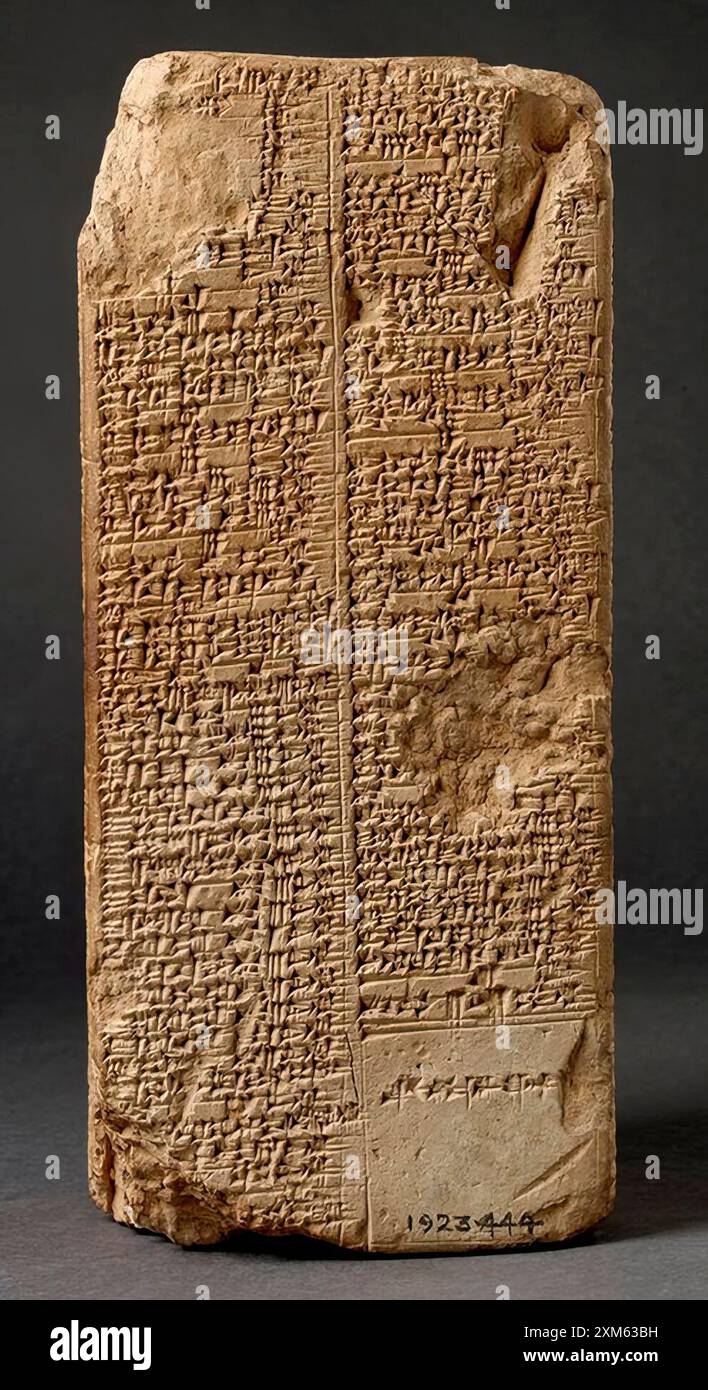 6501. Sumerian King list, cuneiform script document listing Sumerian ...