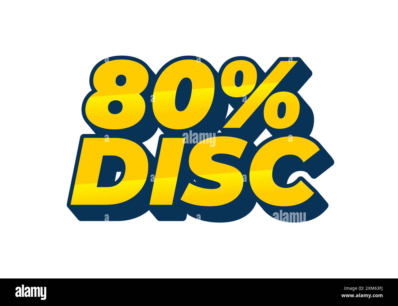 80 percent discount. Text effect design in good colors and 3D style ...