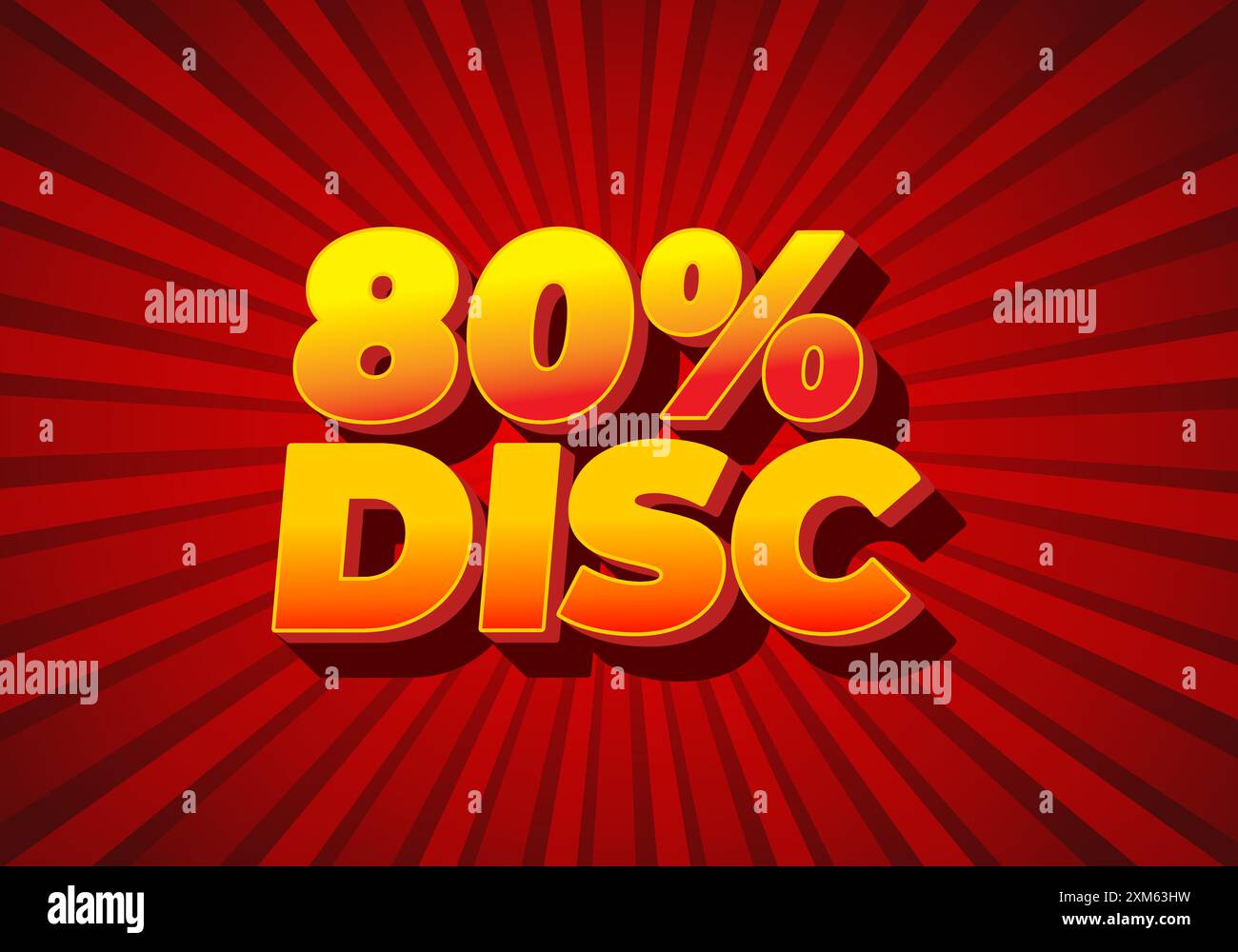 80 percent discount. Text effect design in good colors and 3D style ...