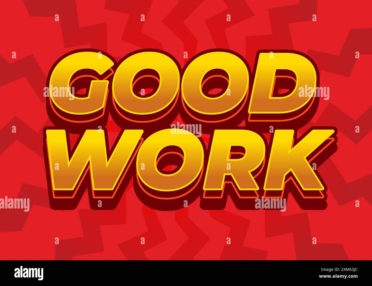 Good work. Text effect design in 3D style with good colors Stock Vector ...