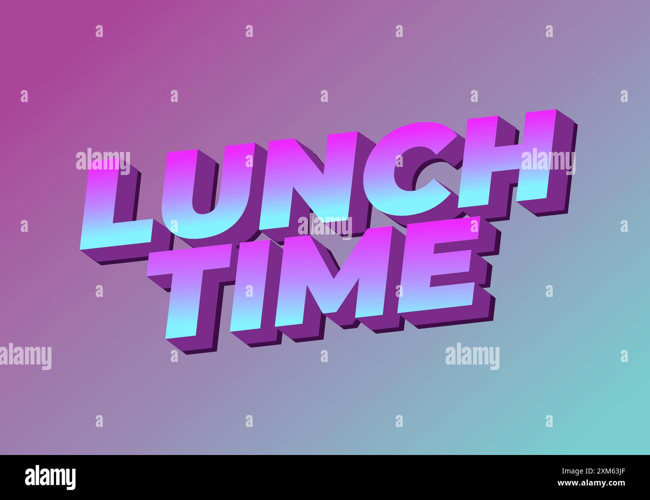 Lunch time. Text effect design in 3D style with good colors Stock ...