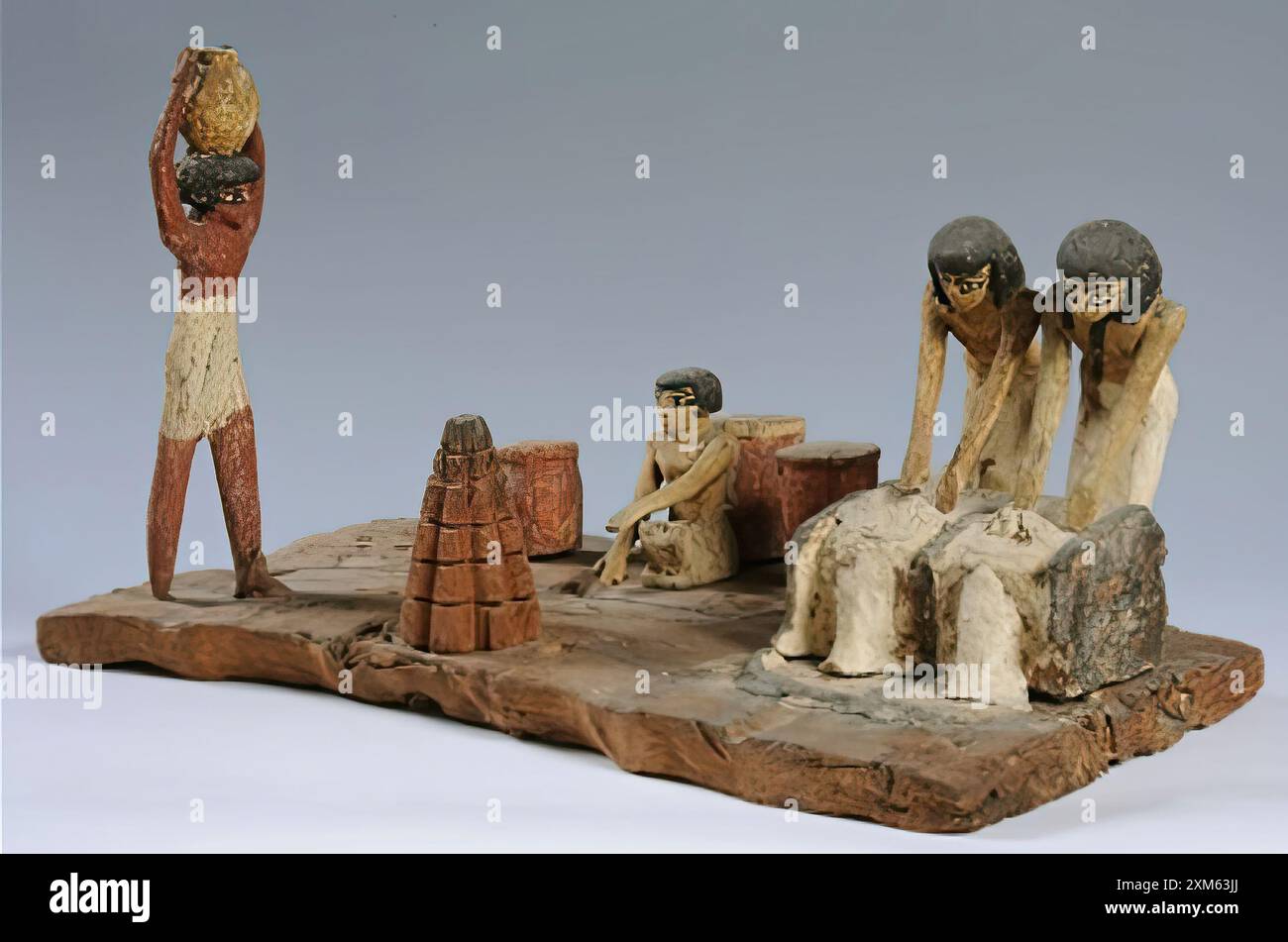 7289. Wooden model depicting a bread making scene. Egypt c. 2000-1500 ...